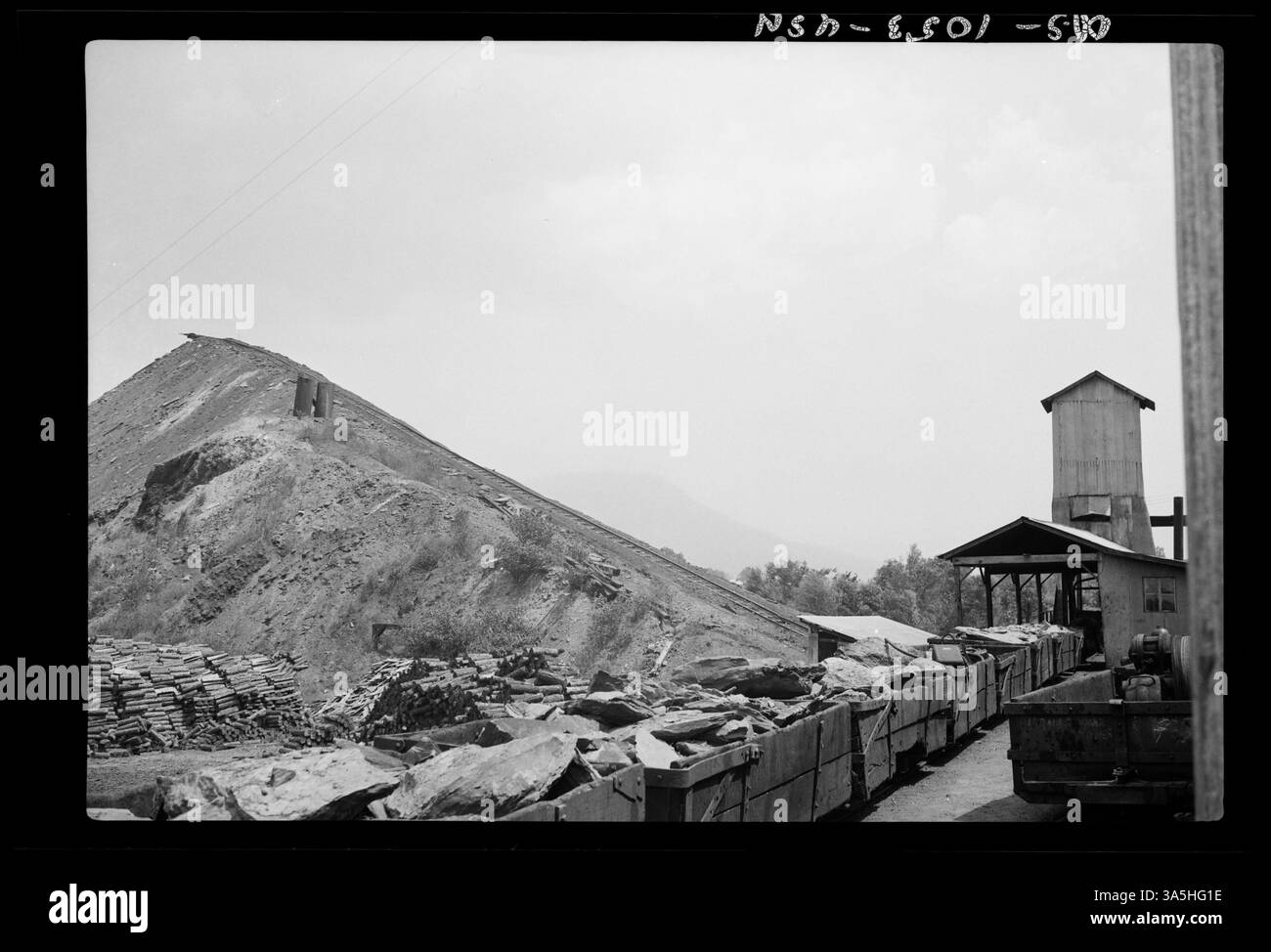 Waste rock and shale dump from the Dixie Two Mine in Paris, Arkansas ...