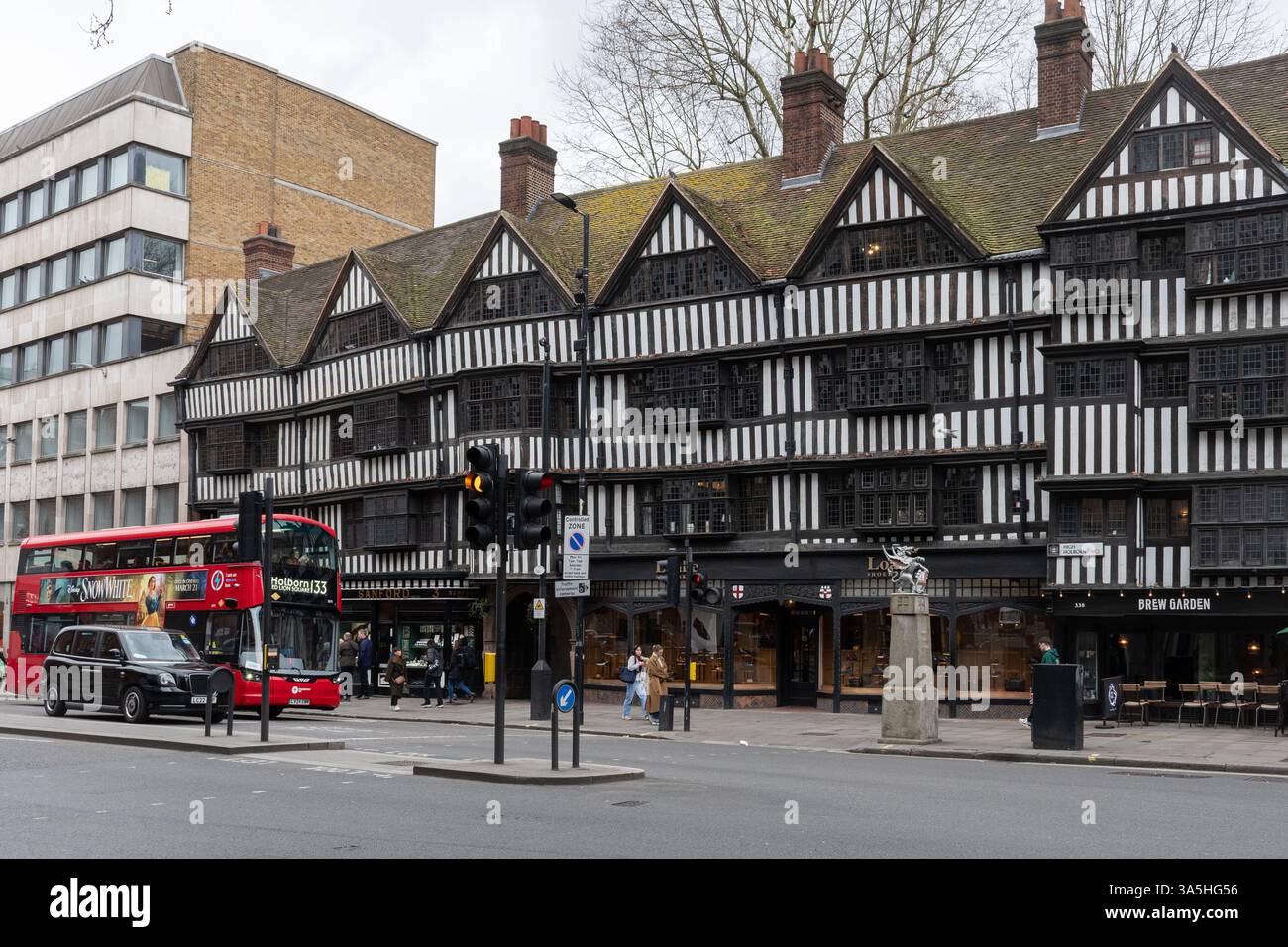 Staple Inn, a part-Tudor building on High Holborn street in the City of ...