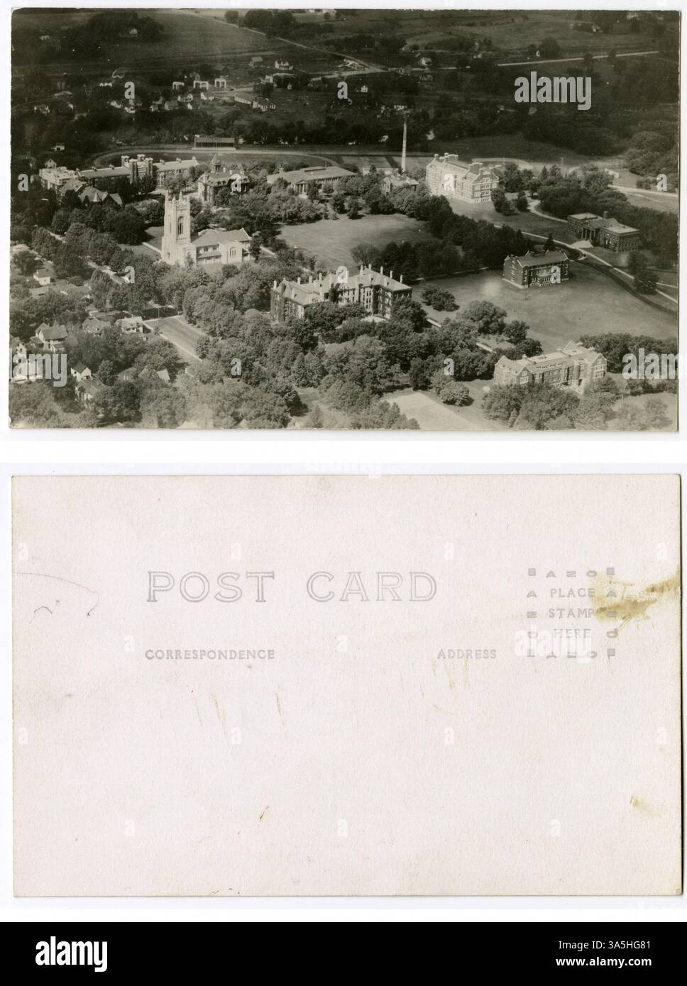 Aerial photograph showing the Carleton College campus, providing a ...