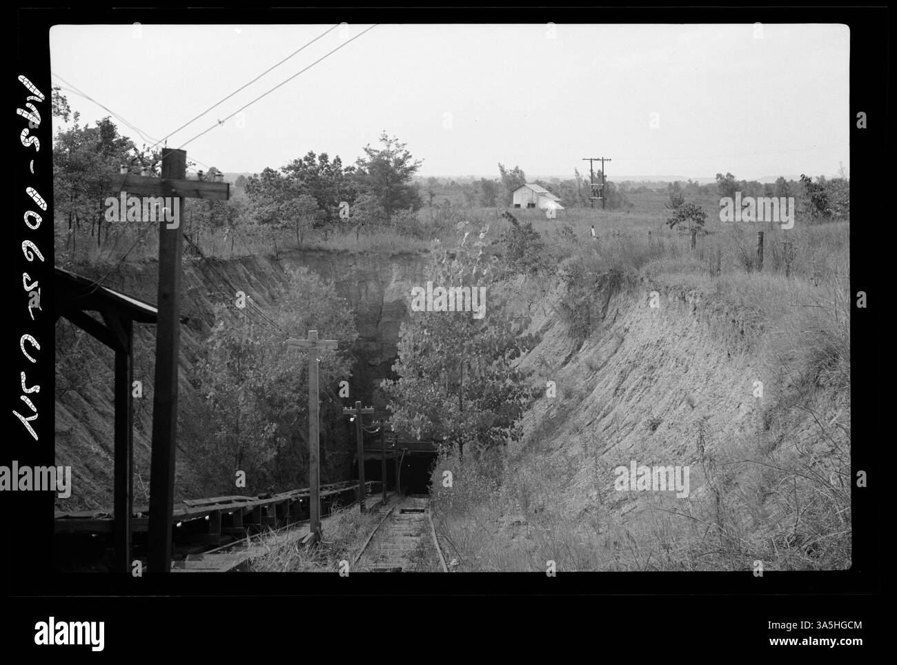 The portal of the Ruby Glow Mine in Clarksville, Arkansas, showing a ...