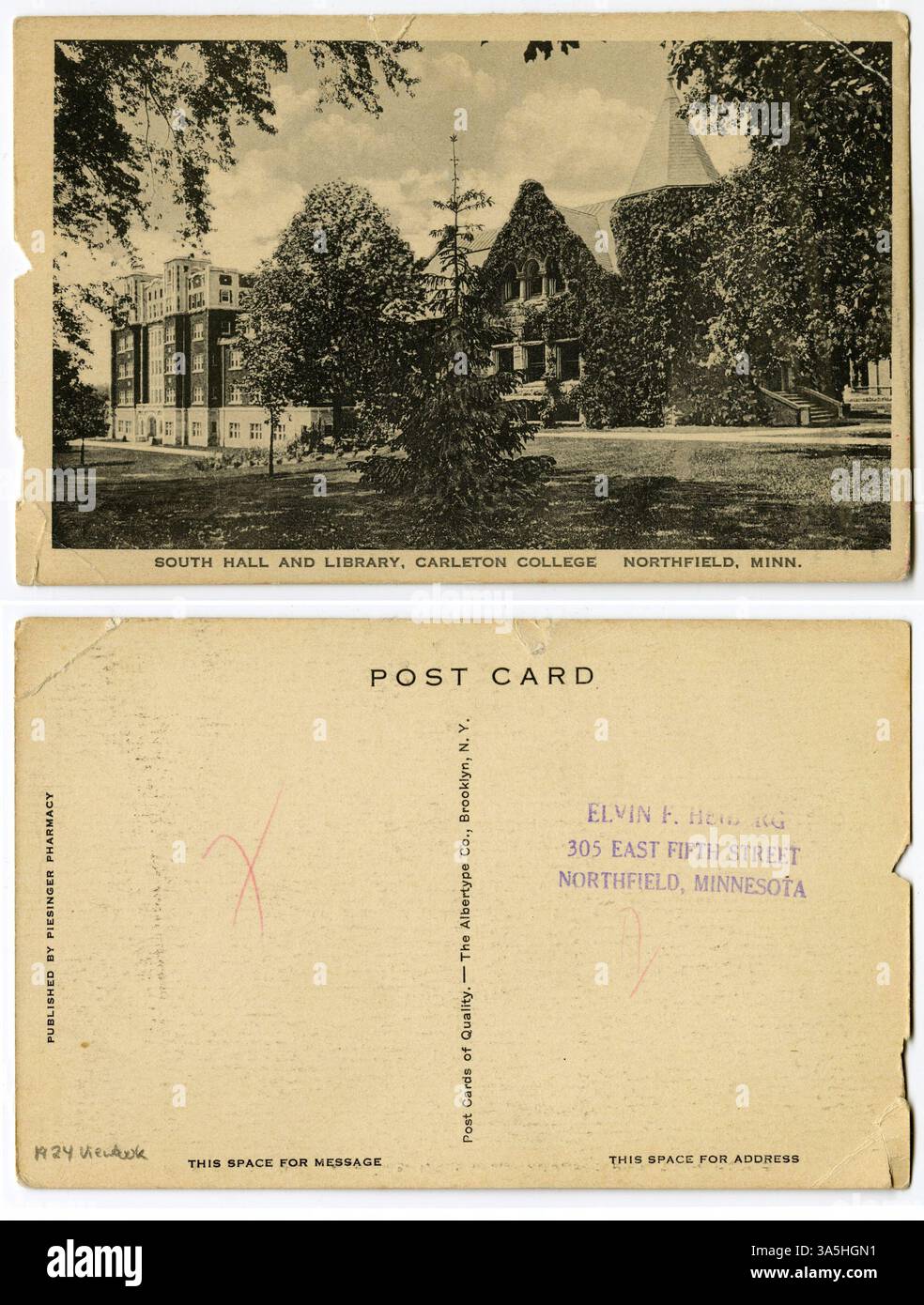 View from the southeast of the Scoville Memorial Library and South Hall ...