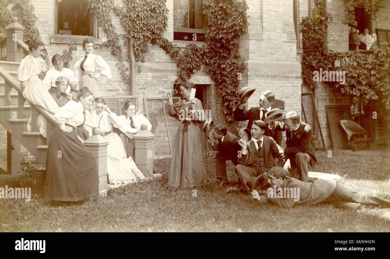 A posed group portrait from the spring of 1895 showing male students ...