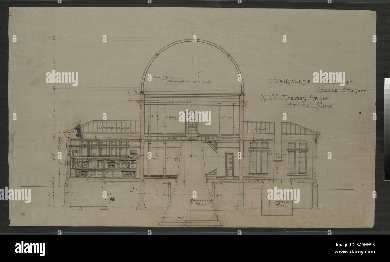 The transverse section of Goodsell Observatory, built in 1887 and named ...