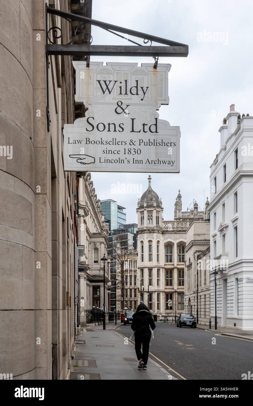 Wildy & Sons bookshop selling books about the law in Lincoln's Inn ...