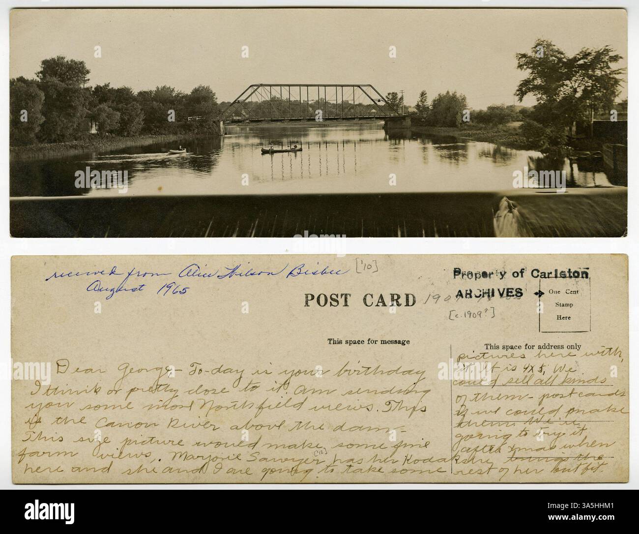 This view of the Cannon River in Northfield, Minnesota, is captured ...