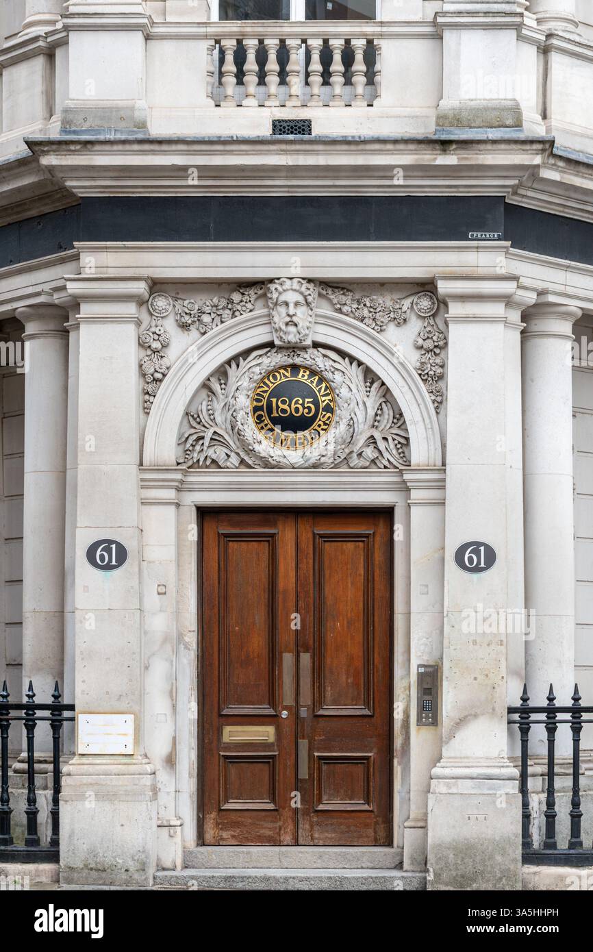 Union Bank Chambers 1865 at 61 Carey Street, London, England, UK Stock ...