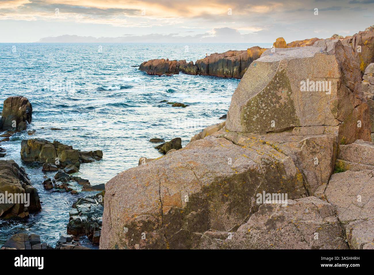 sea rock on the coast. rough surface. travel nature background with ...