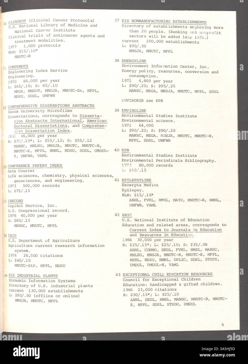 This special issue on online databases provides details on types of ...