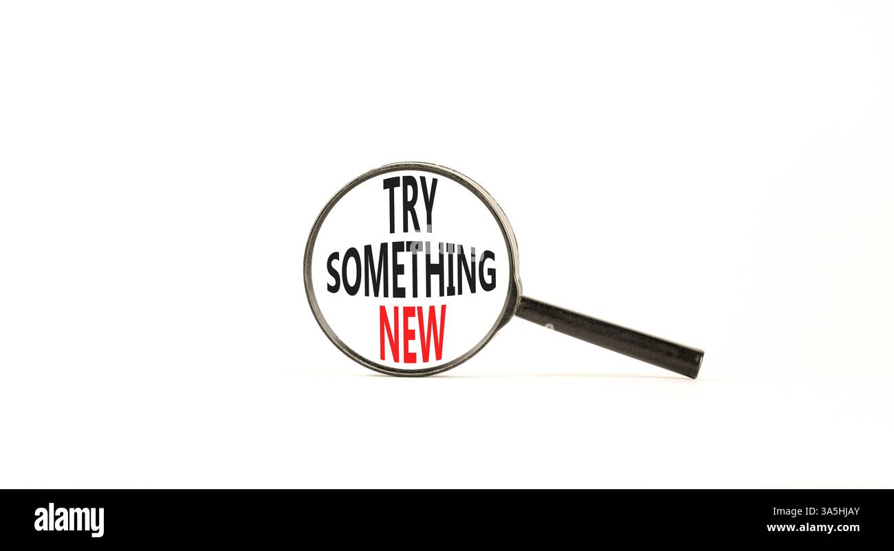Try something new symbol. Concept words Try something new in beautiful ...