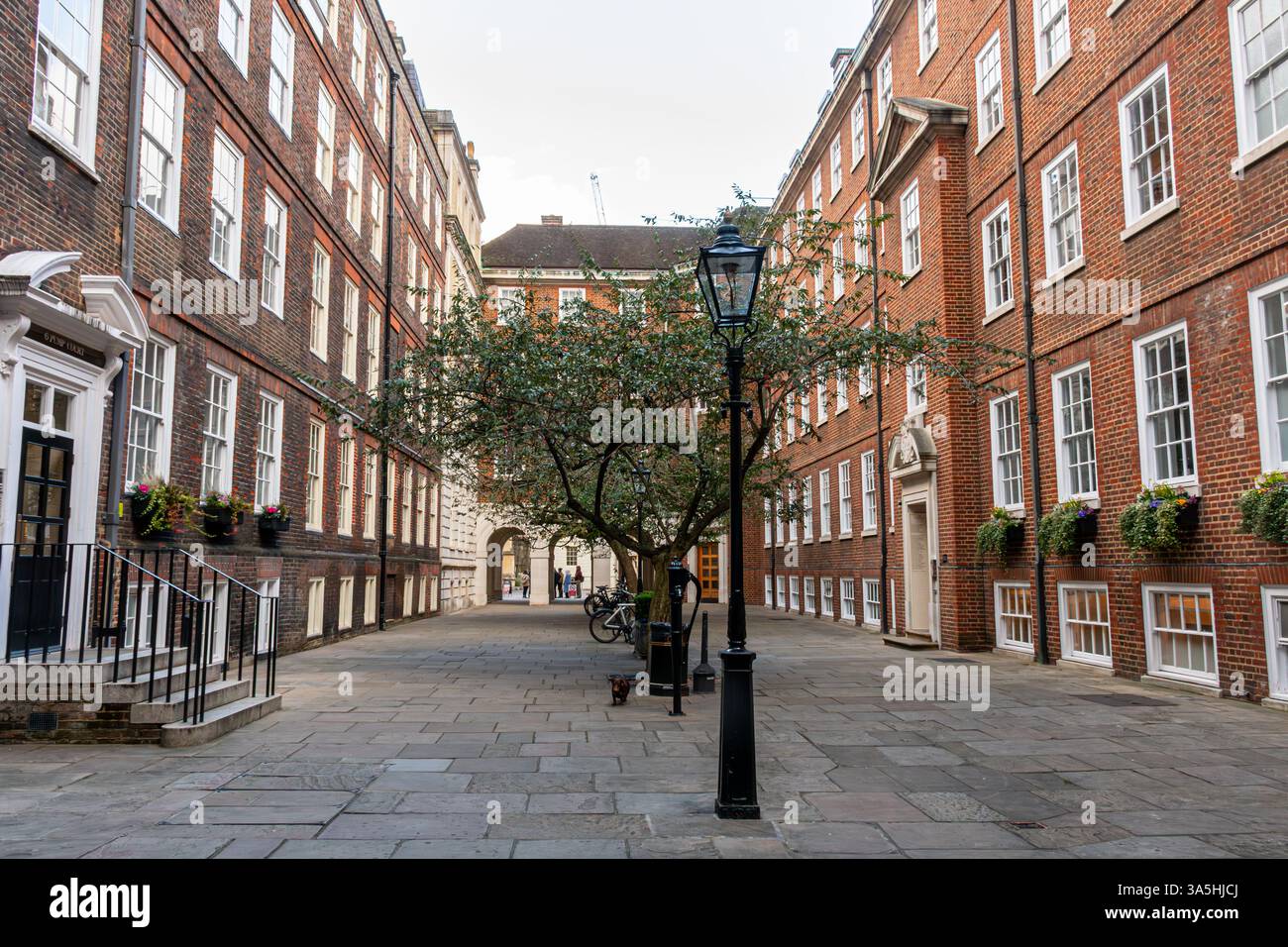View of Pump Court, a courtyard in Temple, London, England, UK. The ...