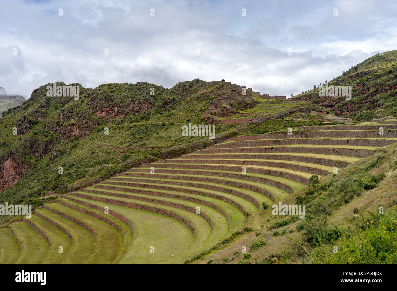 The archaeological site of Pisac features impressive stone terraces and ...