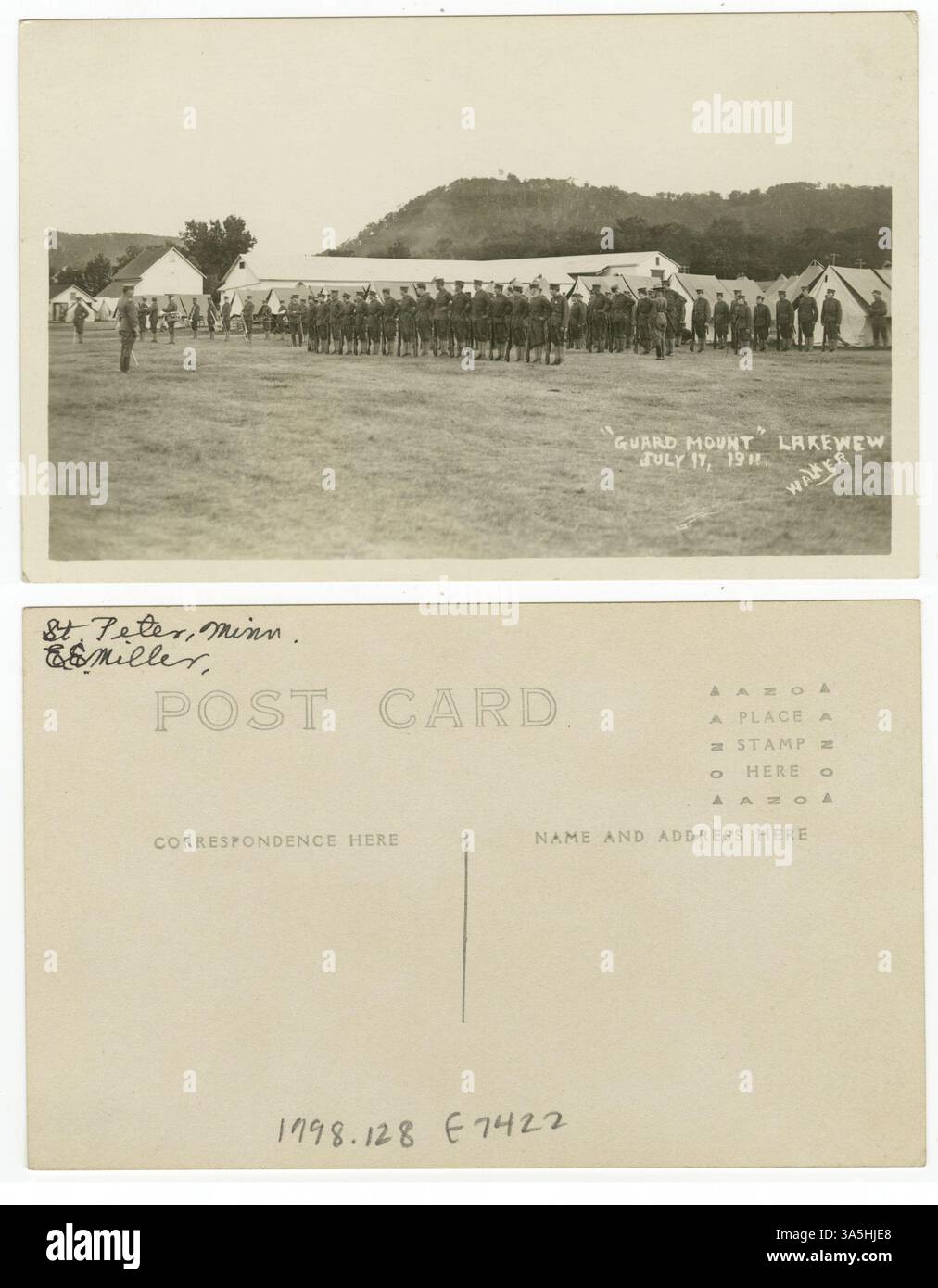 This postcard captures the Guard Mount ceremony of soldiers from the ...
