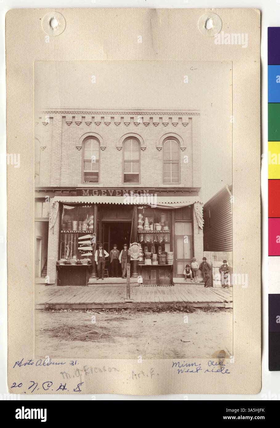 This photograph shows the M. G. Evenson Hardware Store in St. Peter ...