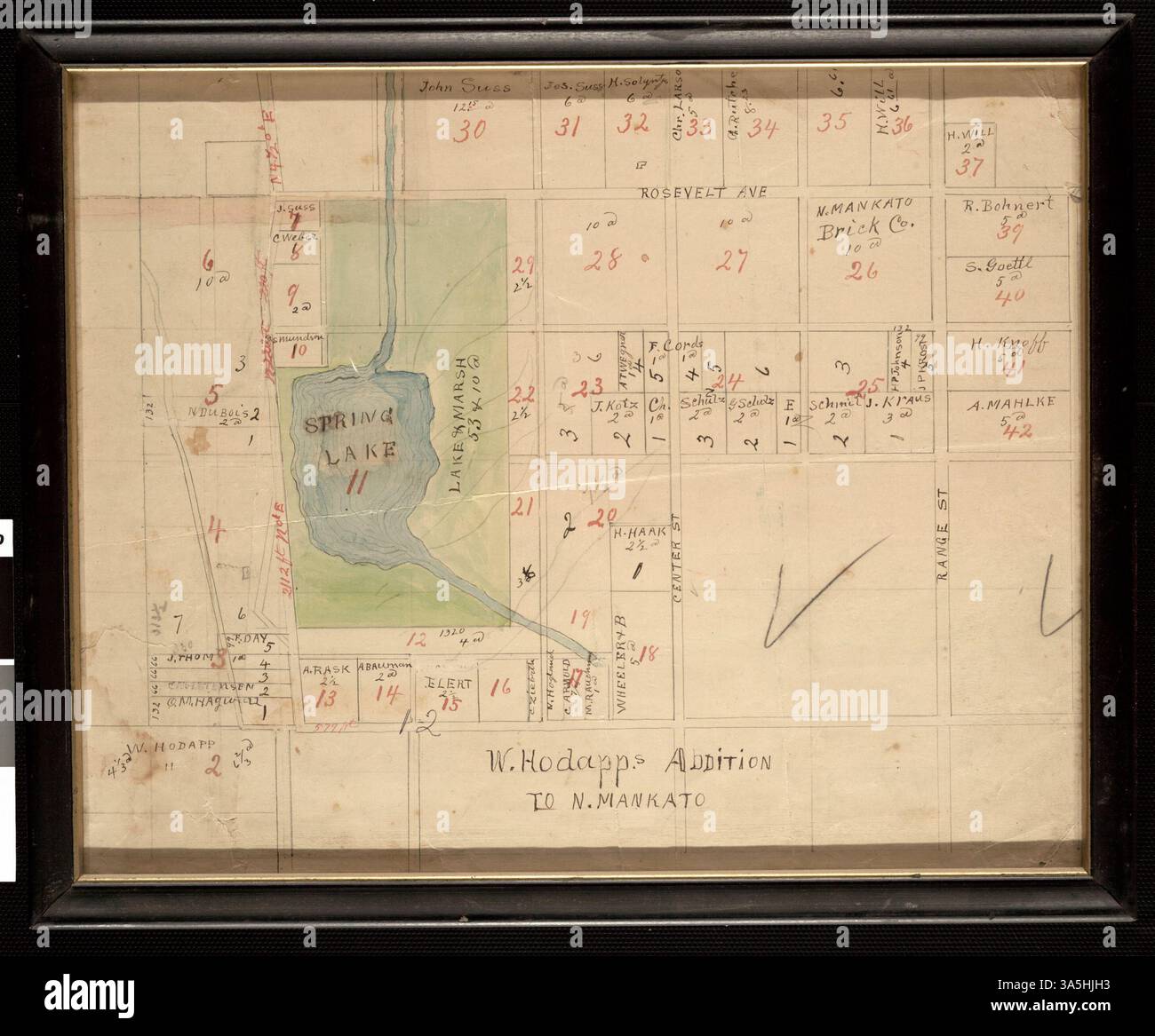 This map shows hodapps addition to north mankato hi-res stock ...