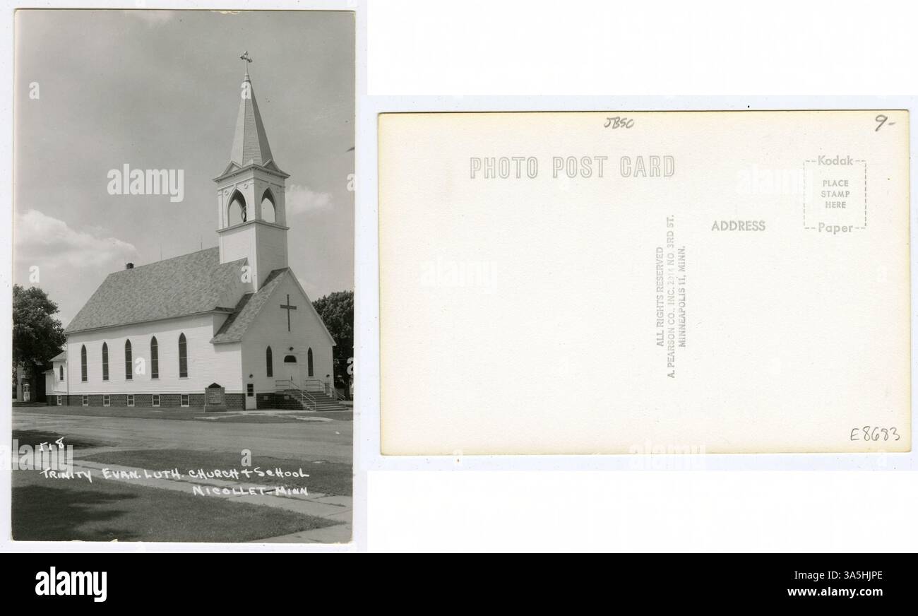 This postcard shows the remodeled Trinity Lutheran Church in Nicollet ...