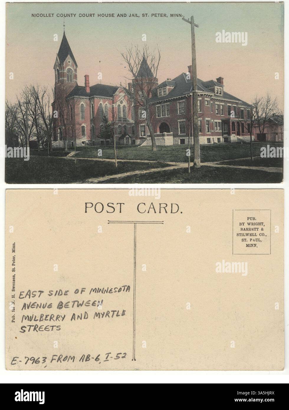 The Nicollet County Courthouse and Jail, located on the east side of ...