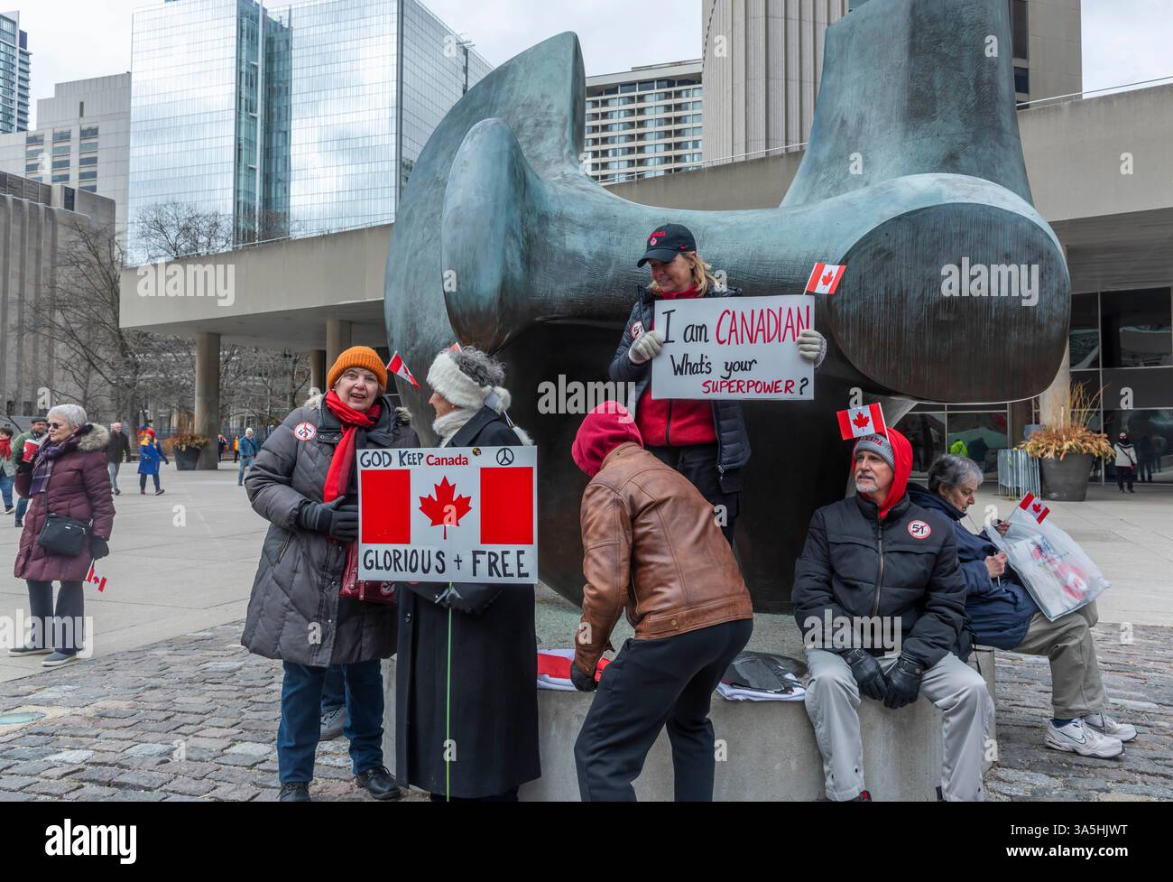 Elbows up up Rally at Toronto City Hall's Nathan Phillips Square Stock ...