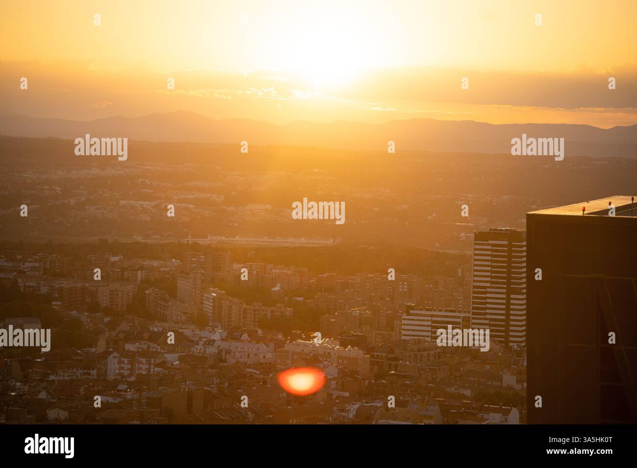 Madrid, September 19, 2023. Realia Tower. From Madrid to Heaven. Sunset ...
