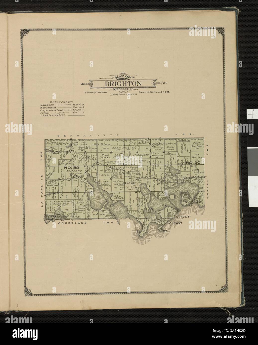 The 1913 Atlas of Nicollet County contains 18 pages of color maps ...