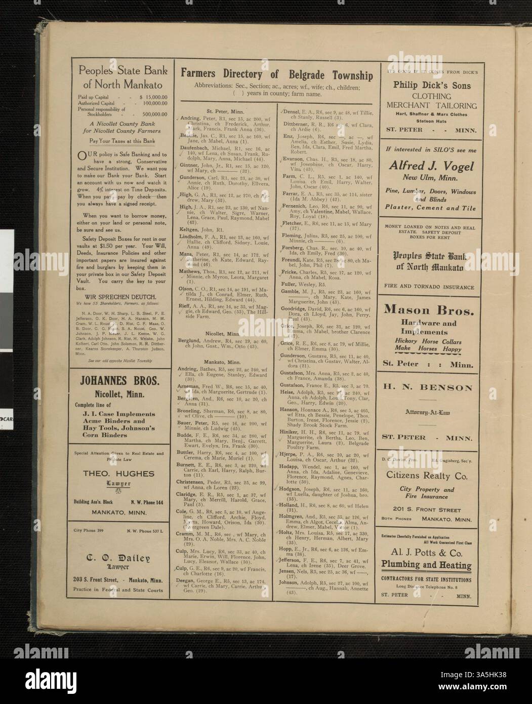 The 1913 Atlas of Nicollet County provides 18 color maps of the county ...