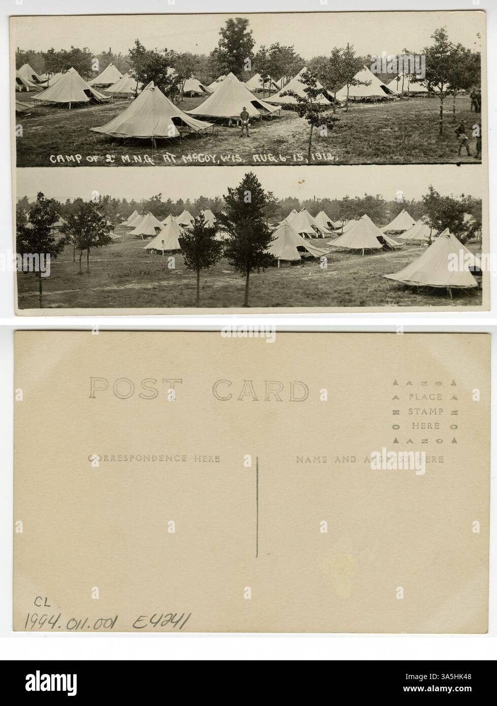 This postcard depicts the tents of the Second Regiment of the Minnesota ...
