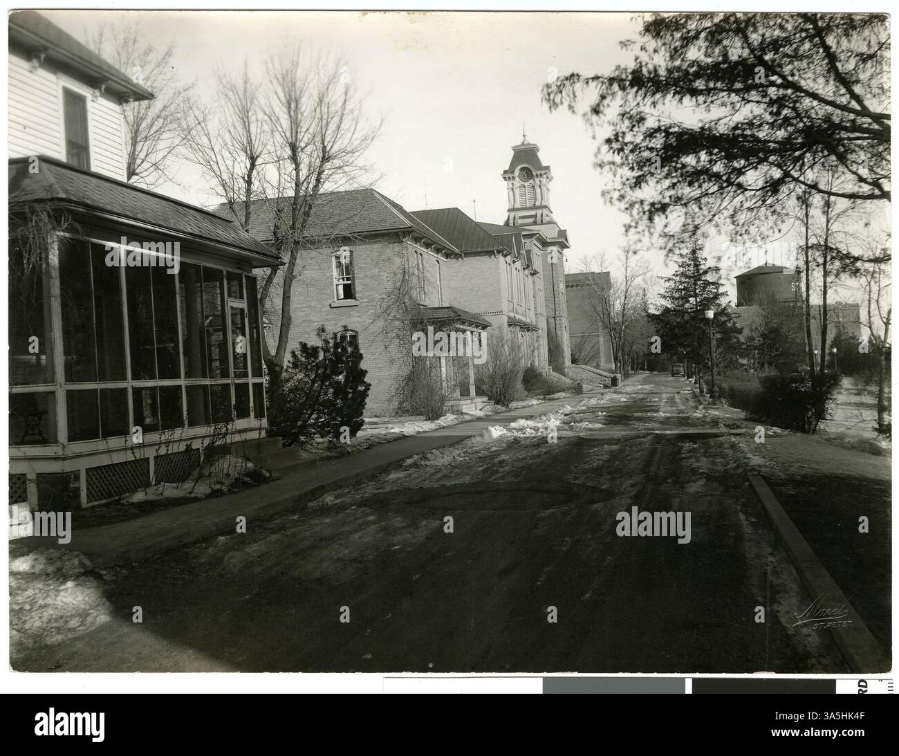 This photograph captures several buildings on the campus of Gustavus ...