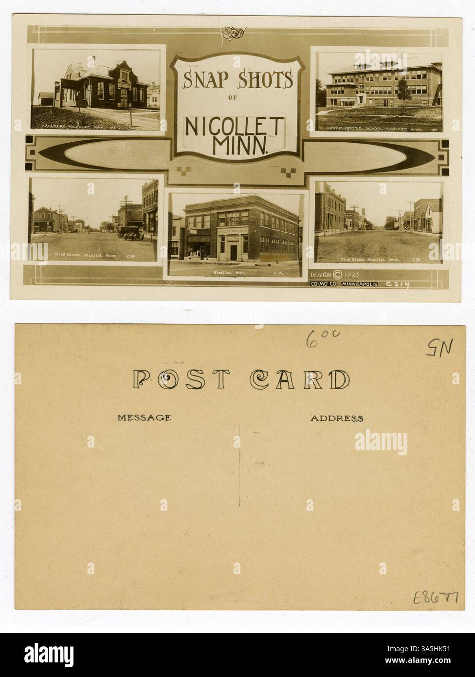 This postcard captures various scenes in Nicollet, Minnesota, including ...