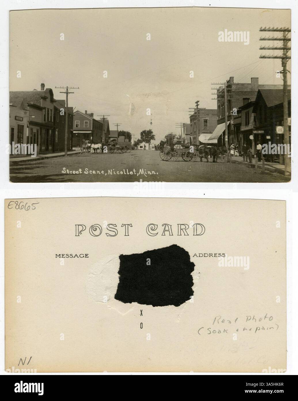 This postcard shows a street scene looking west along Third Street in ...