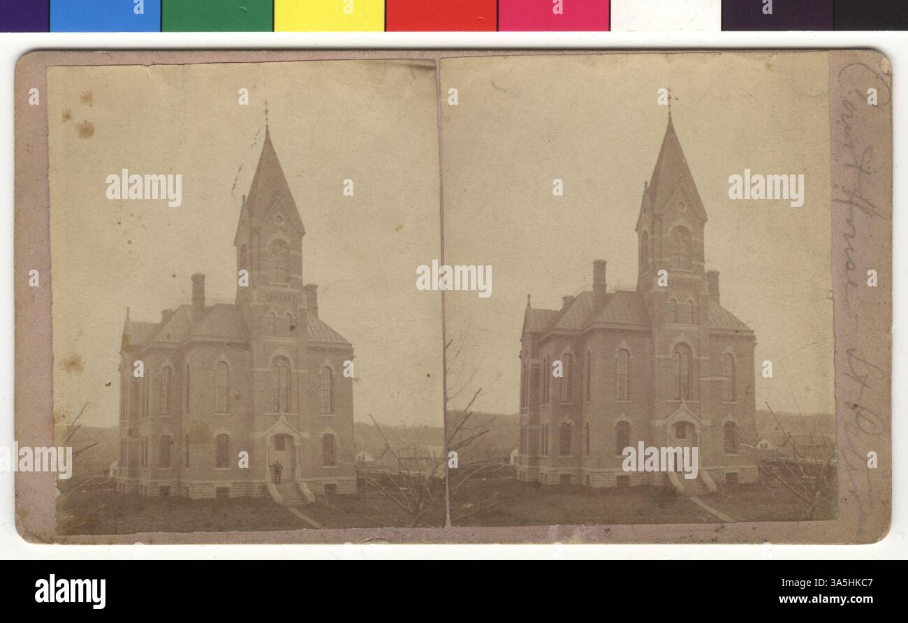 This stereo photograph shows the Nicollet County Courthouse, St. Peter ...