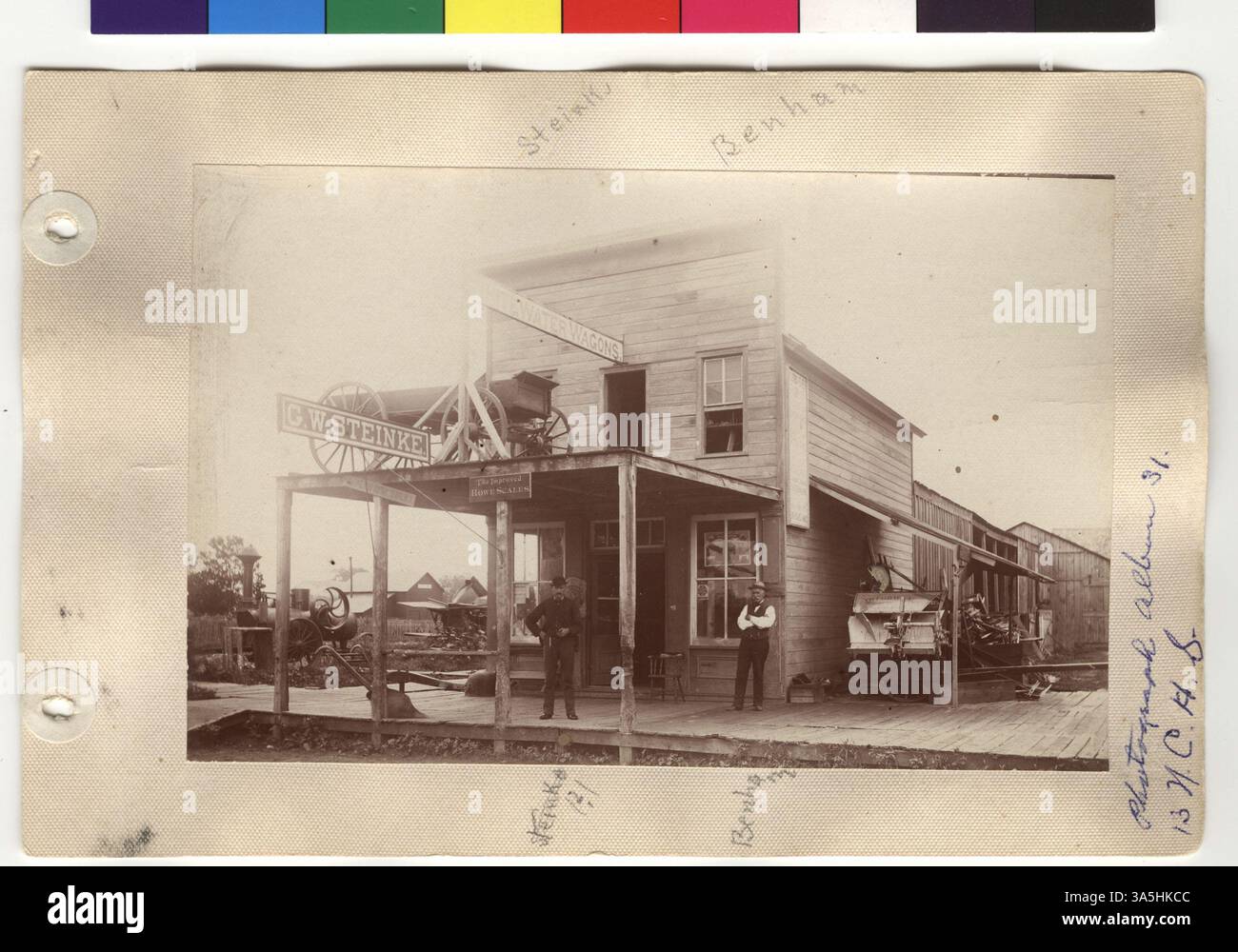 This exterior view shows the G. W. Steinke agricultural implement store ...
