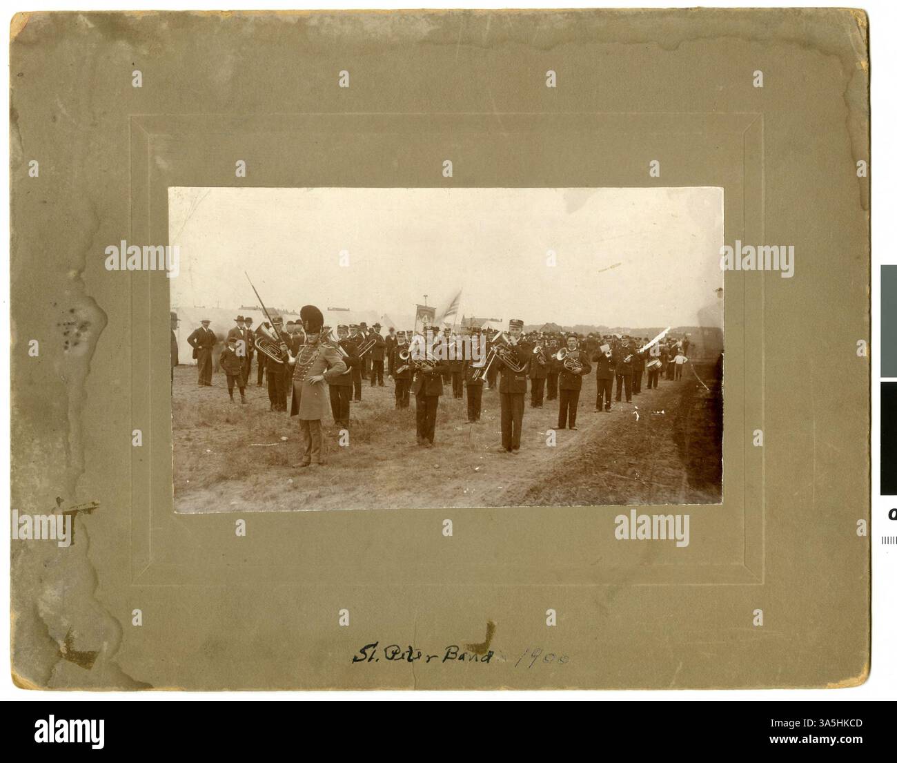 This photograph shows Lagerstrom's Cornet Band from St. Peter ...