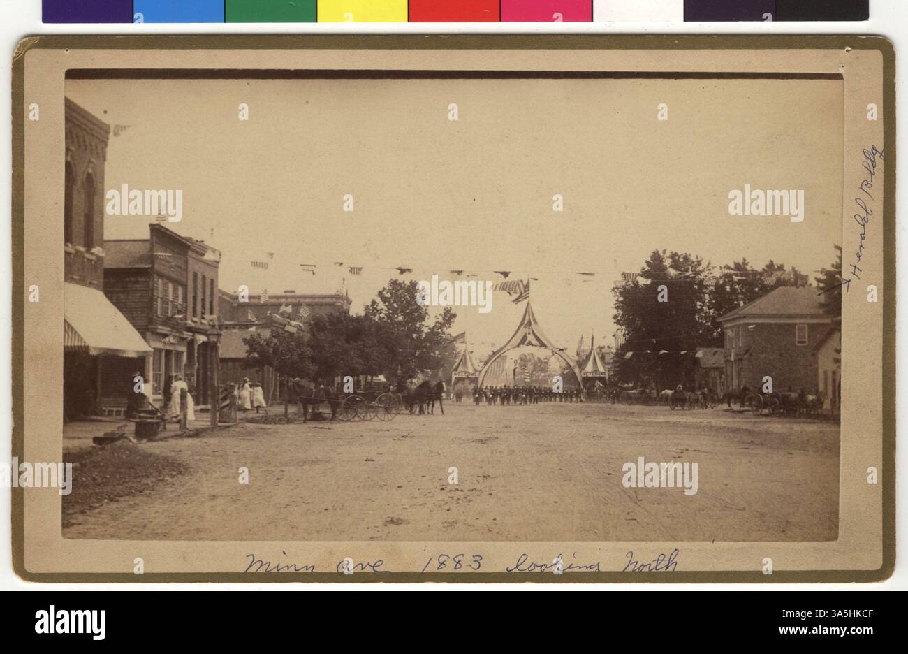 With uniformed soldiers marching south along the avenue hi-res stock ...