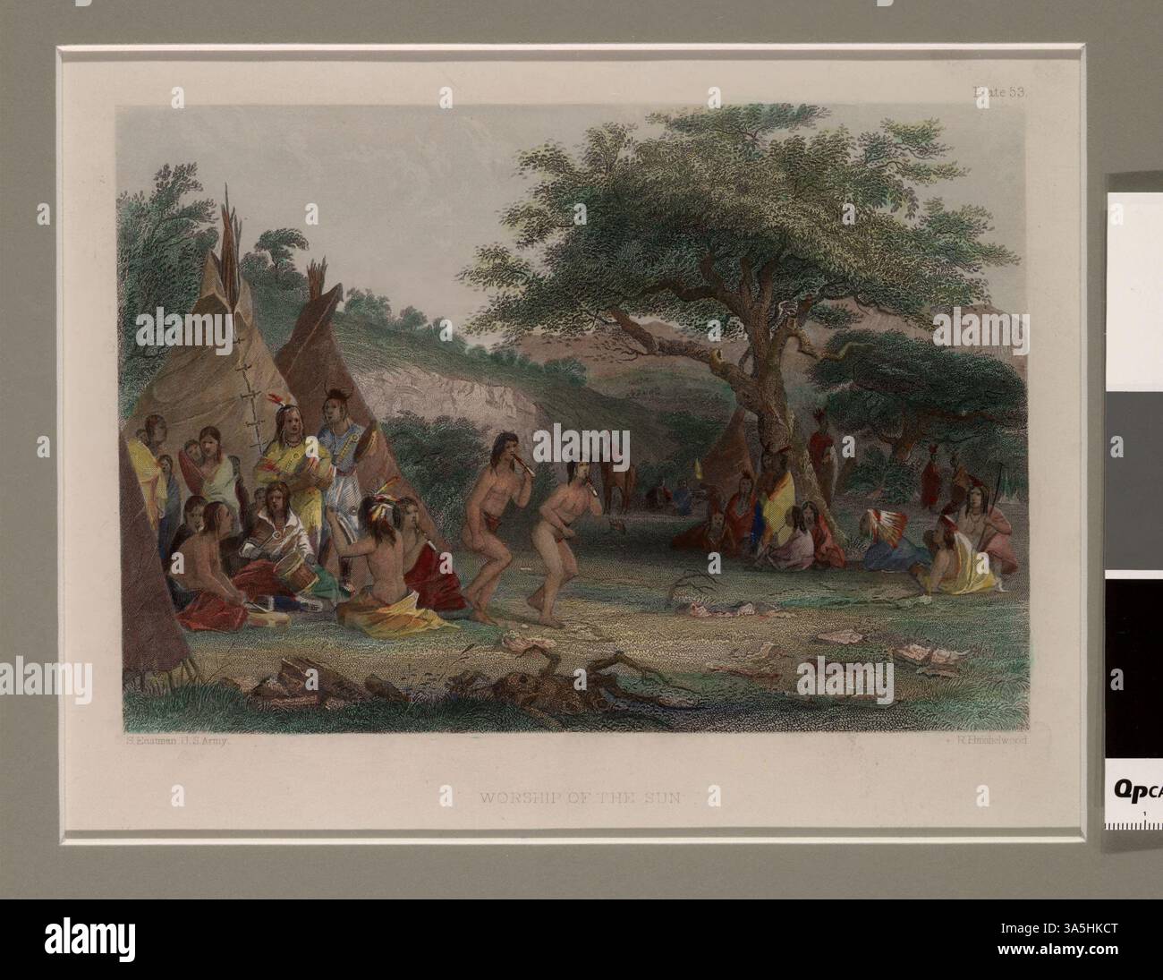 This print by Seth Eastman depicts a Native American sun worship ...