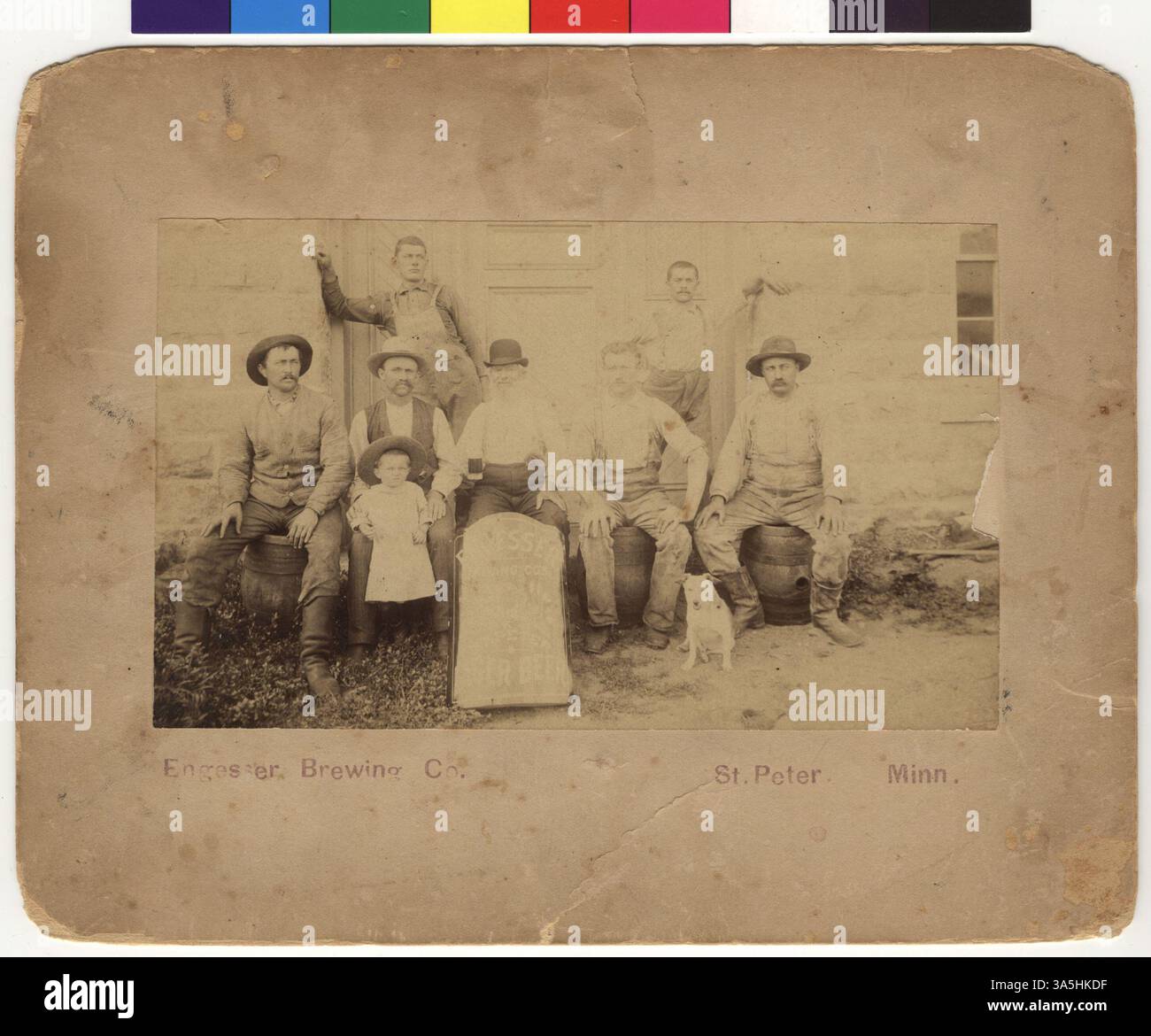 This photograph shows several employees of the Matthew Engesser brewery ...