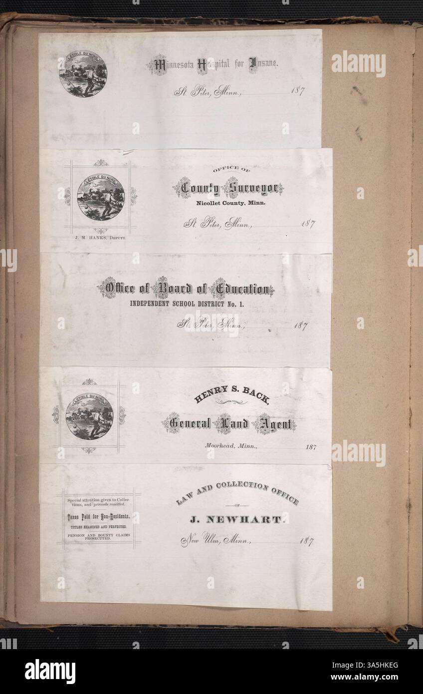 This ledger, a record of printing from the St. Peter Tribune, contains ...