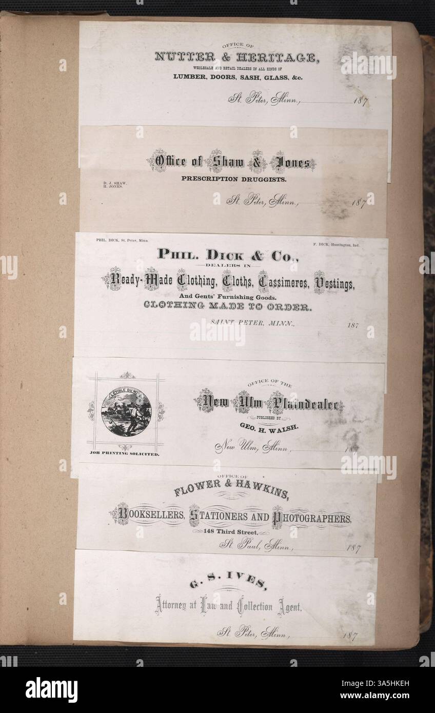 With the ledger later transferred to the st peter herald hi-res stock ...