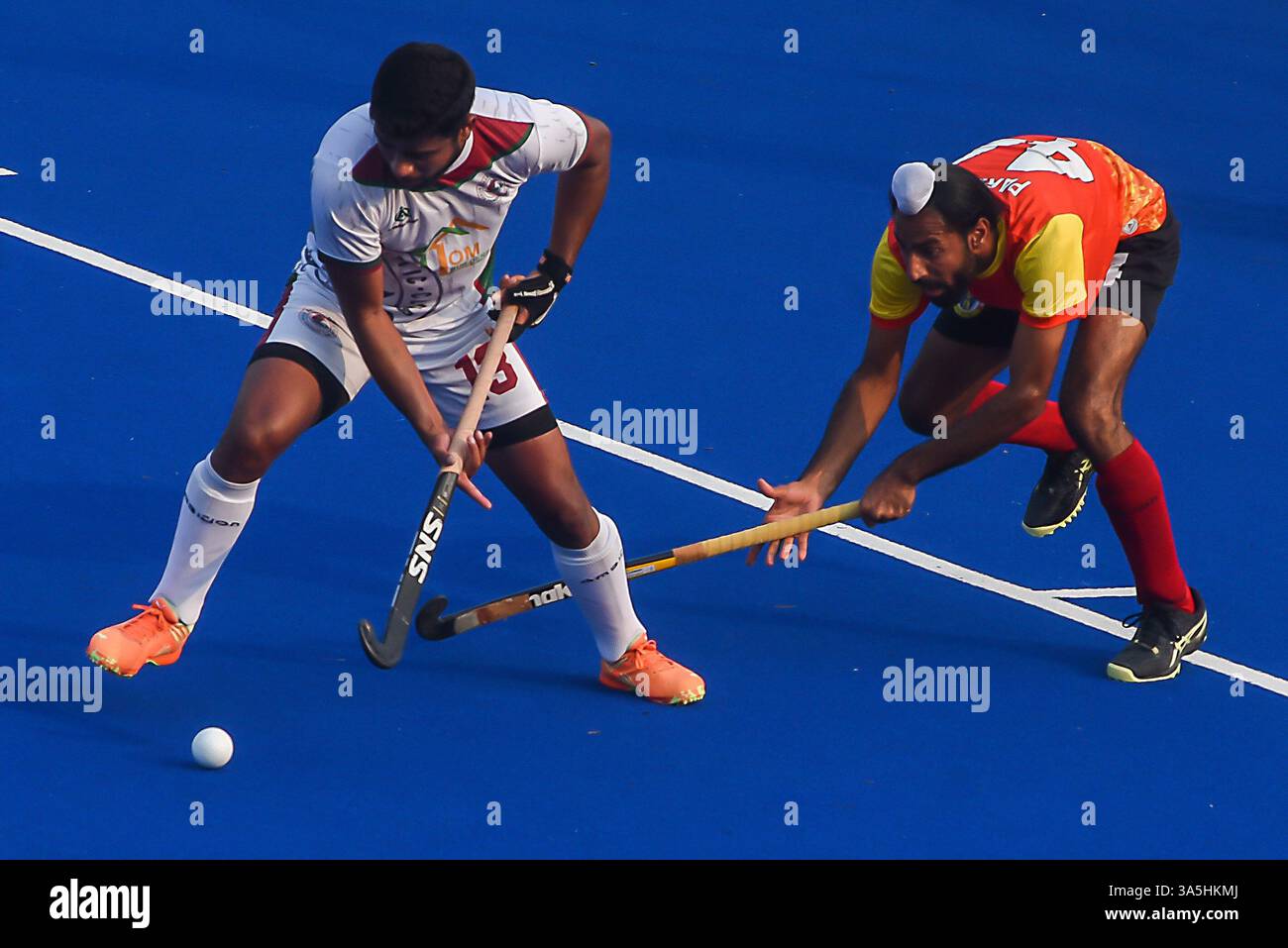 Kolkata, India. 23rd Mar, 2025. Mohan Bagan AC and East Bengal Hockey ...