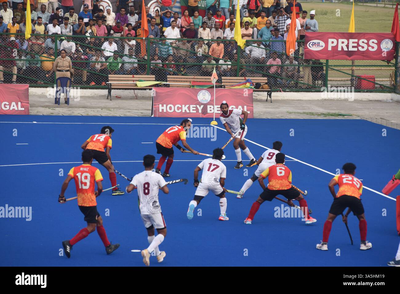 Kolkata, India. 23rd Mar, 2025. Mohan Bagan AC and East Bengal Hockey ...