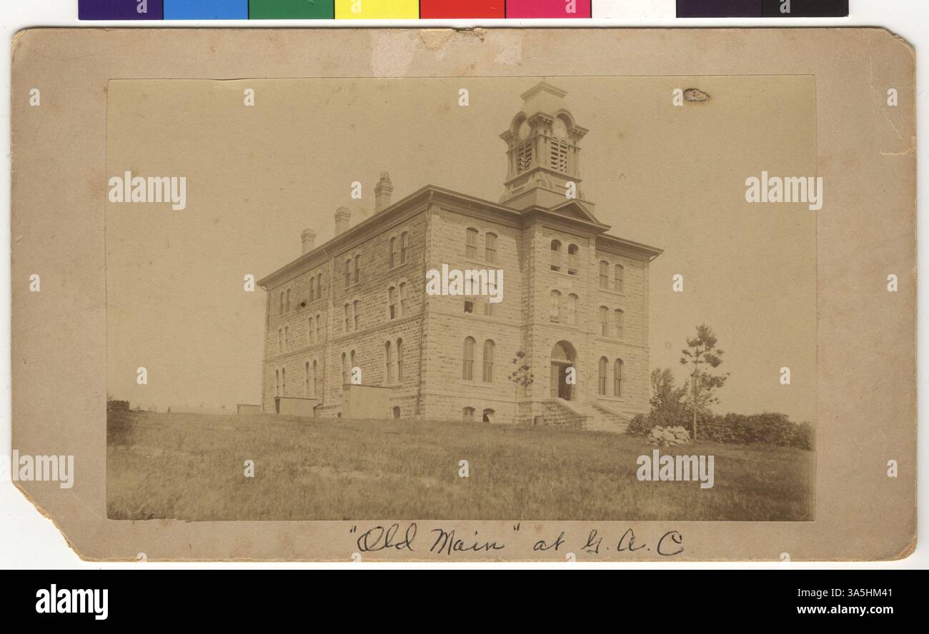 This photograph shows Old Main at Gustavus Adolphus College, located at ...