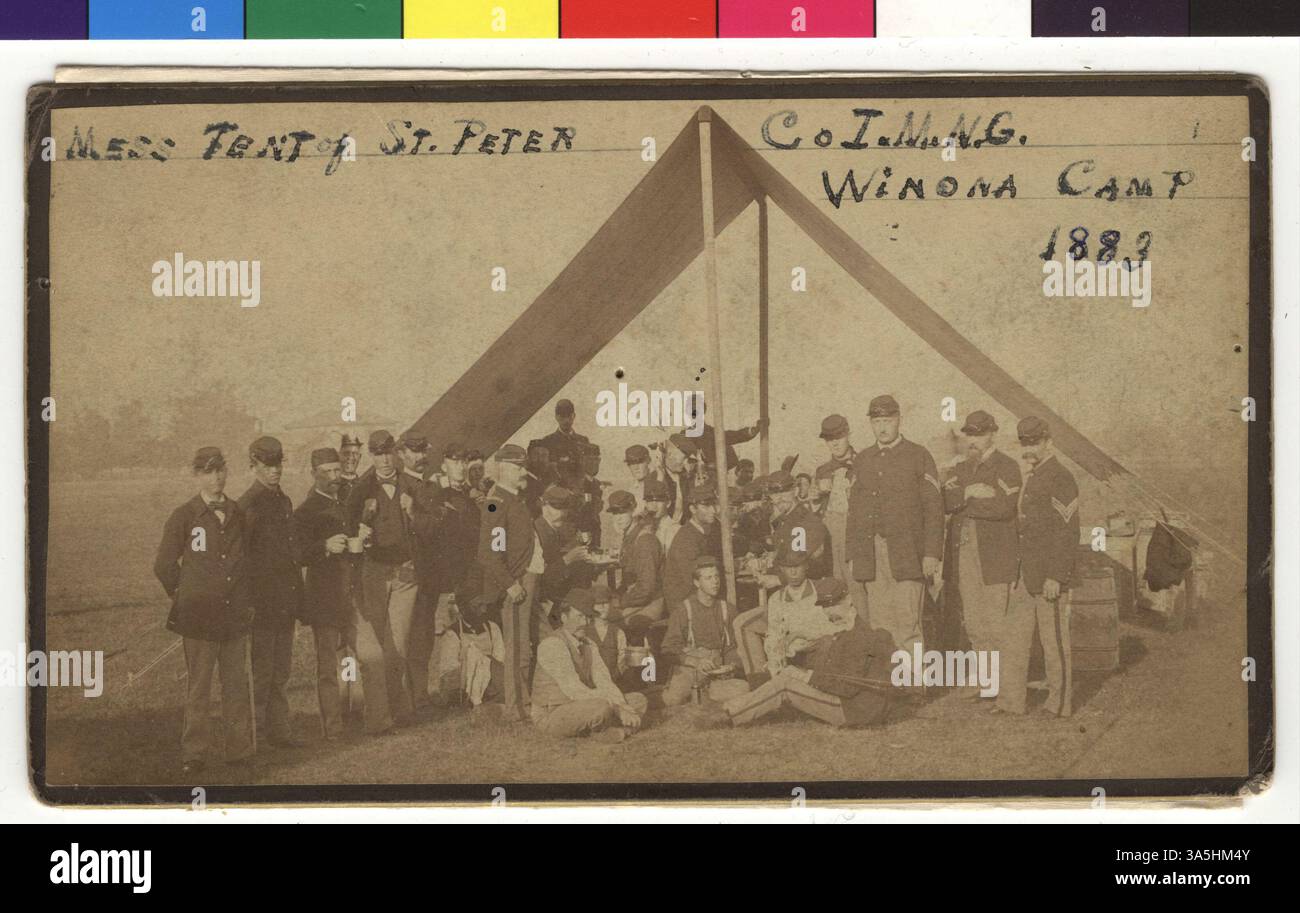 This photograph shows the mess tent of St. Peter's Company I of the ...