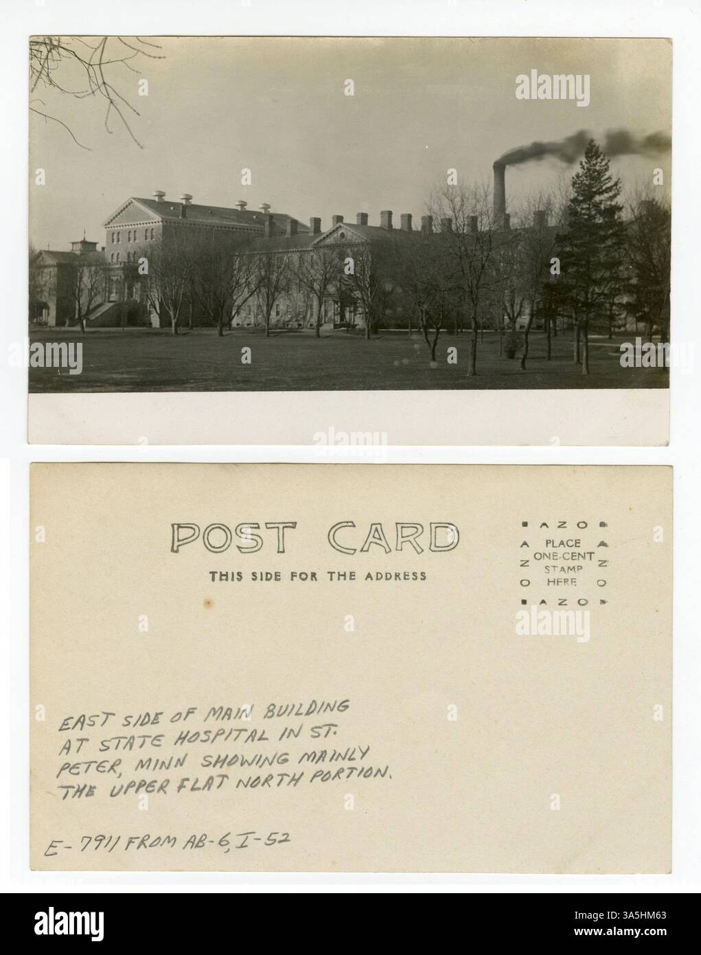 This postcard shows the east side of the main building of St. Peter ...