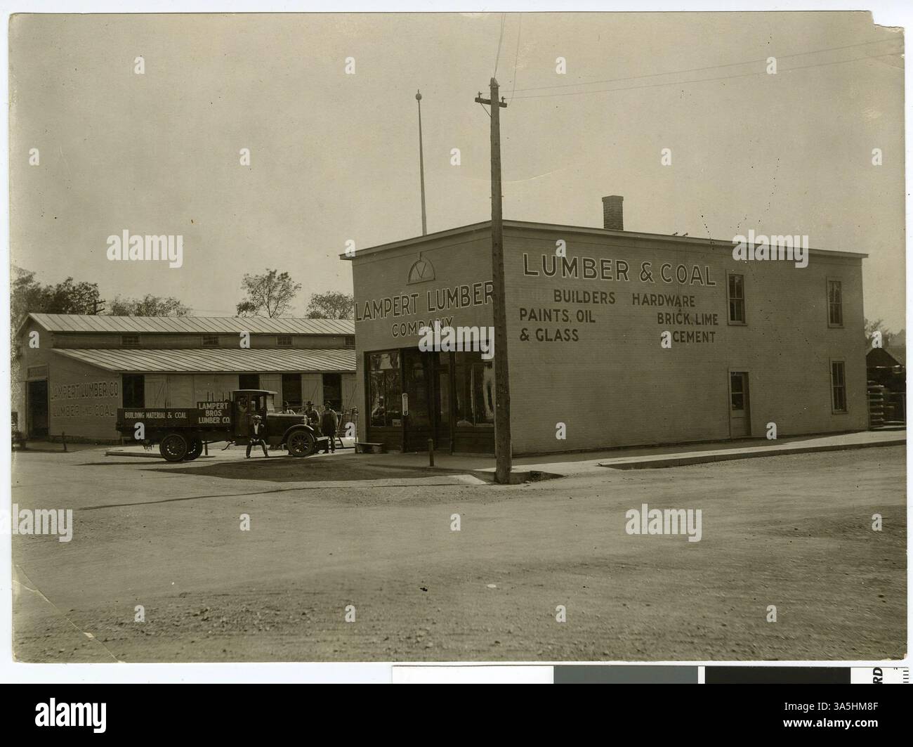 This photograph shows the exterior of the Lampert Lumber Company ...