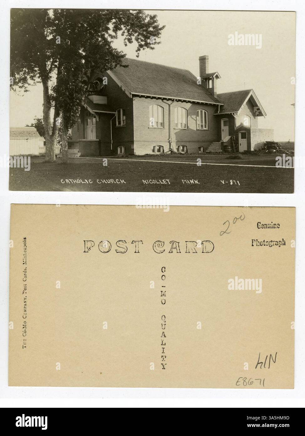 This postcard shows the Catholic Church of St. Paul in Nicollet ...