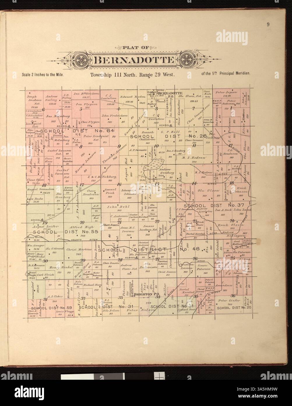 The 1899 plat book features 31 pages of color maps hi-res stock ...