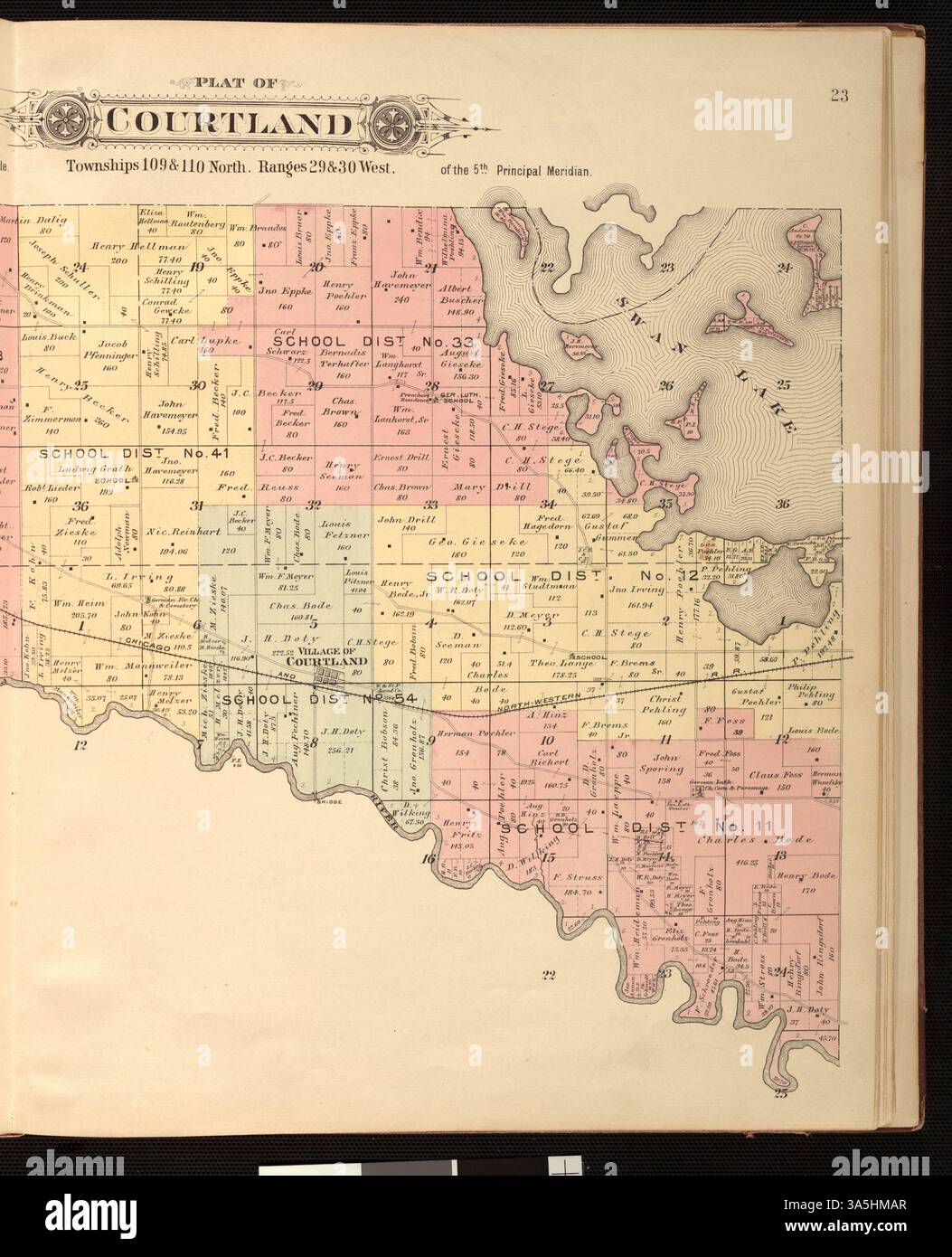 This 1899 Plat Book of Nicollet County features 31 color maps detailing ...