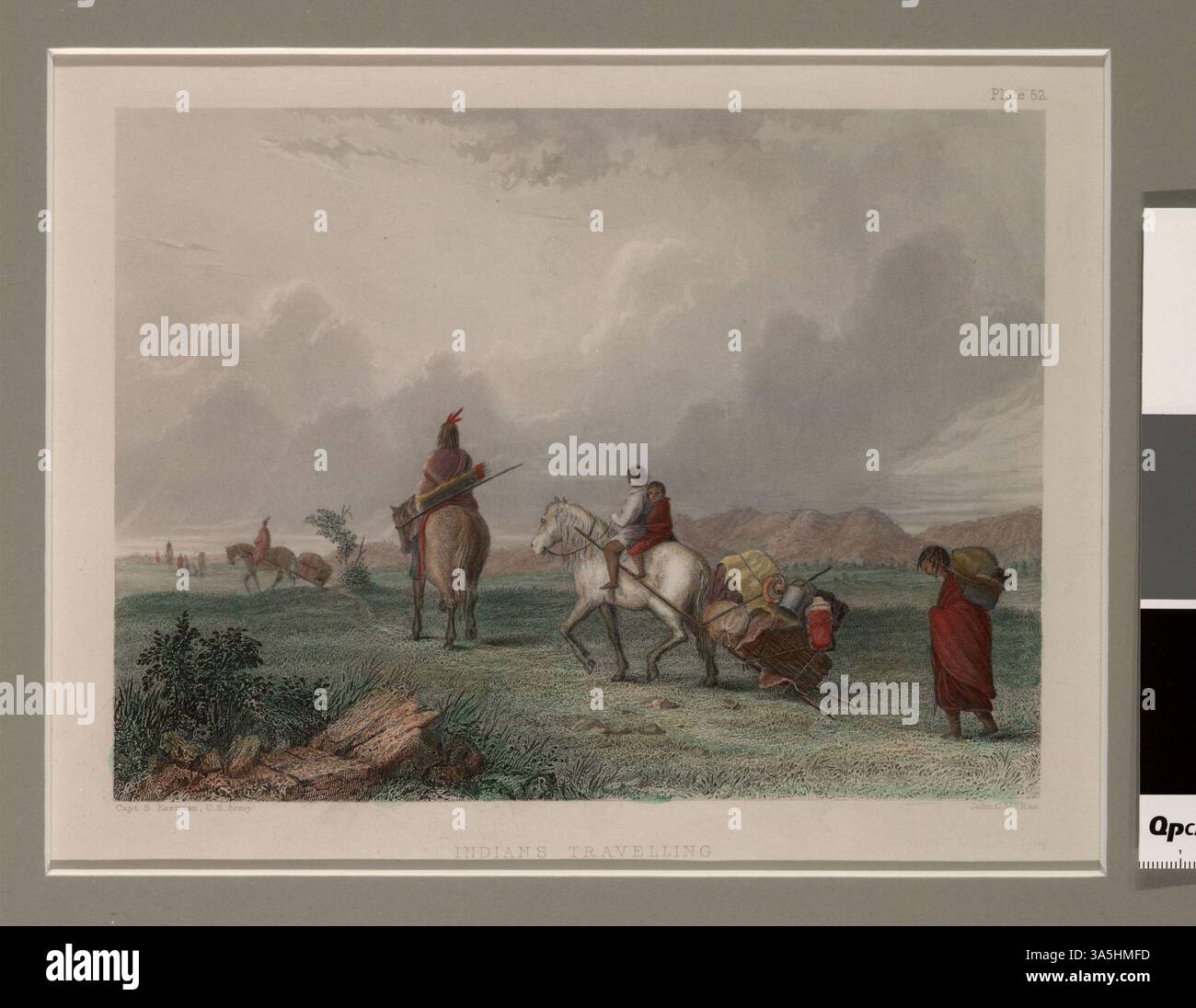 This print by Seth Eastman depicts Native Americans moving with their ...