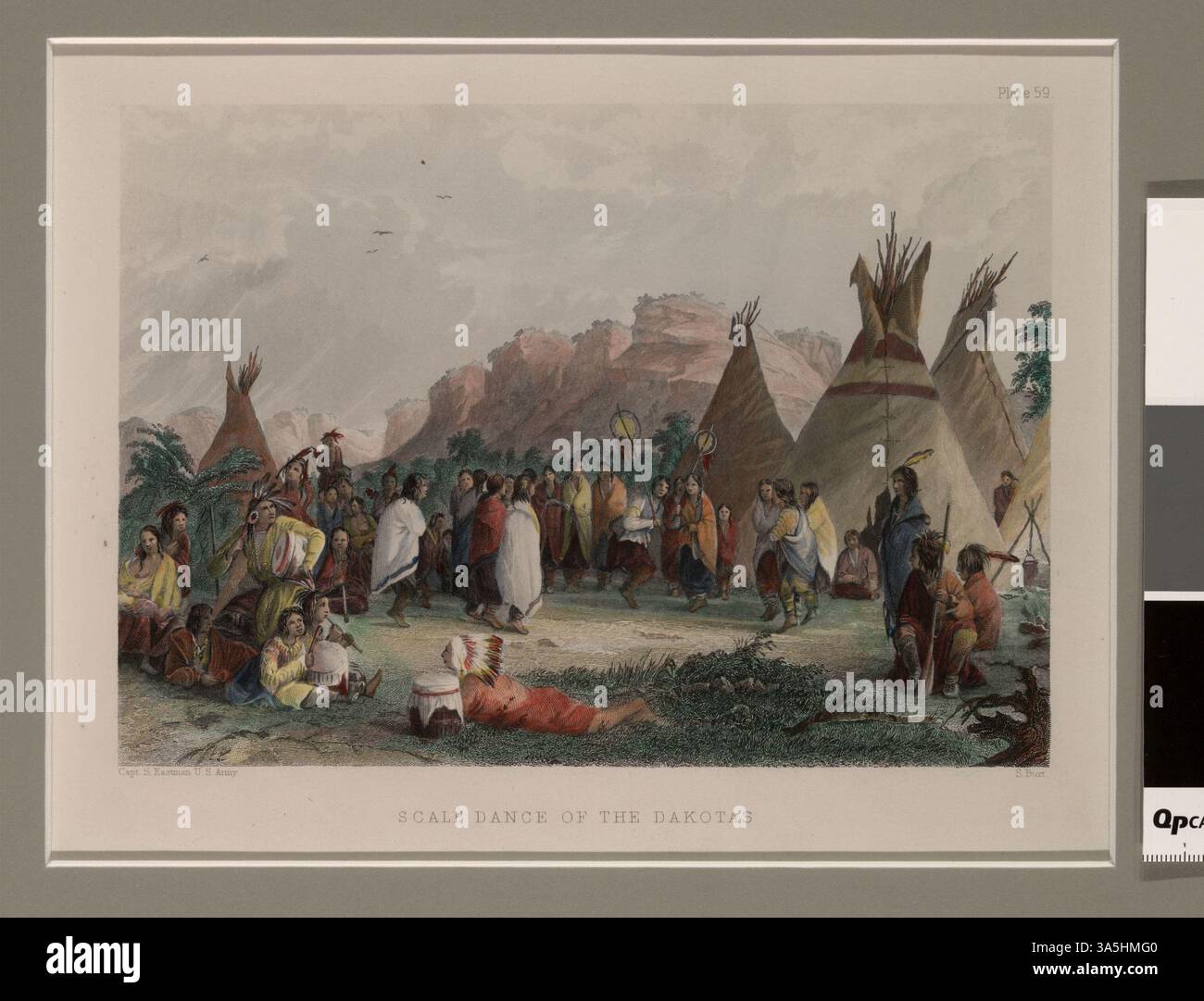 This print by Seth Eastman shows the Scalp Dance of the Dakota people ...