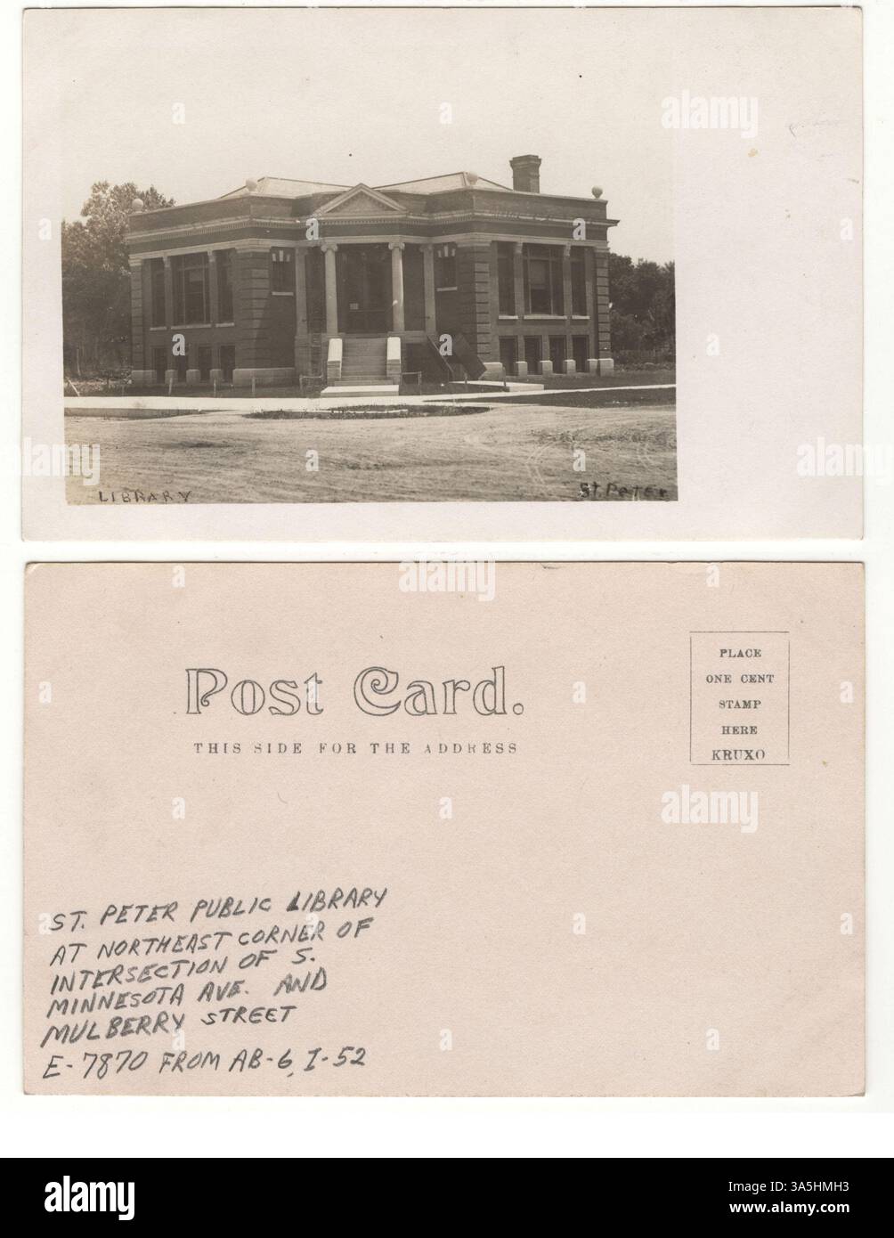This postcard depicts the St. Peter Public Library located at the ...