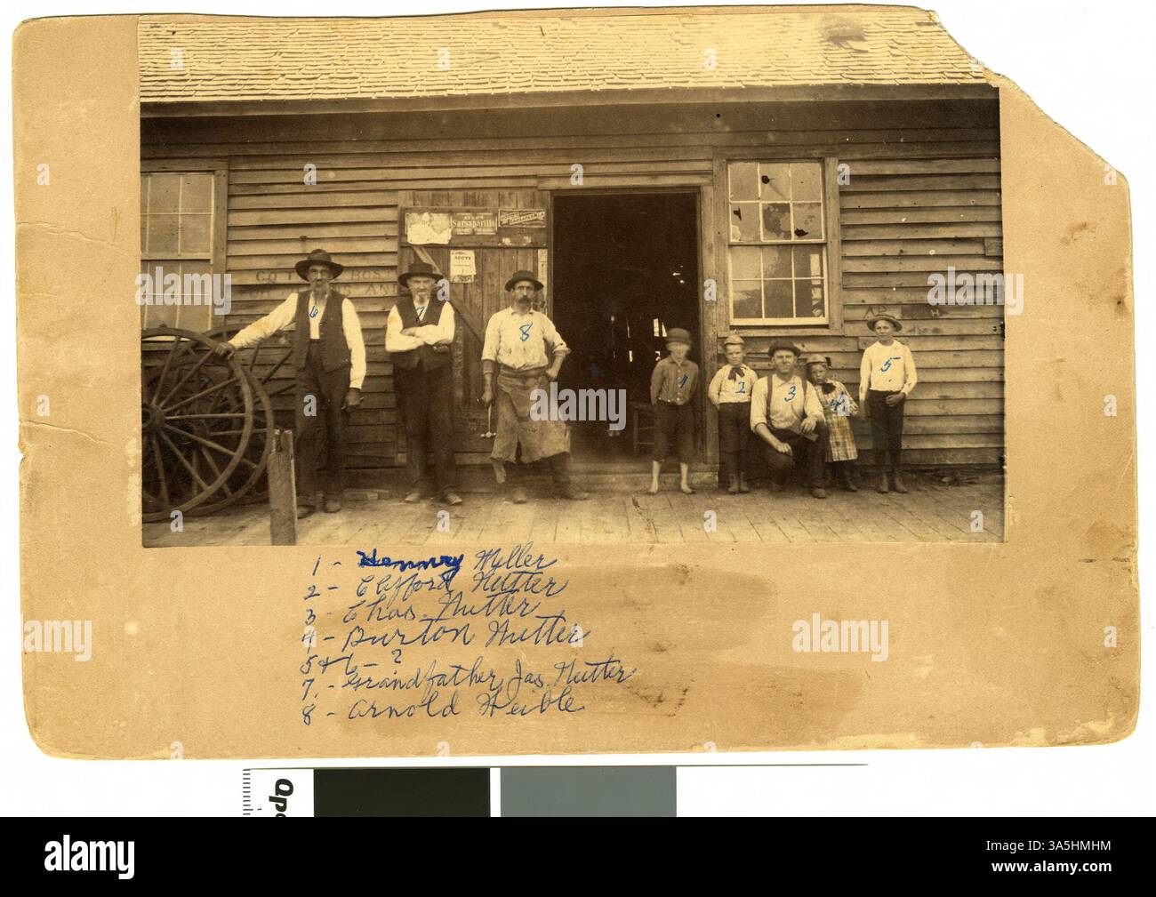 This photograph shows several members of the Nutter family in front of ...