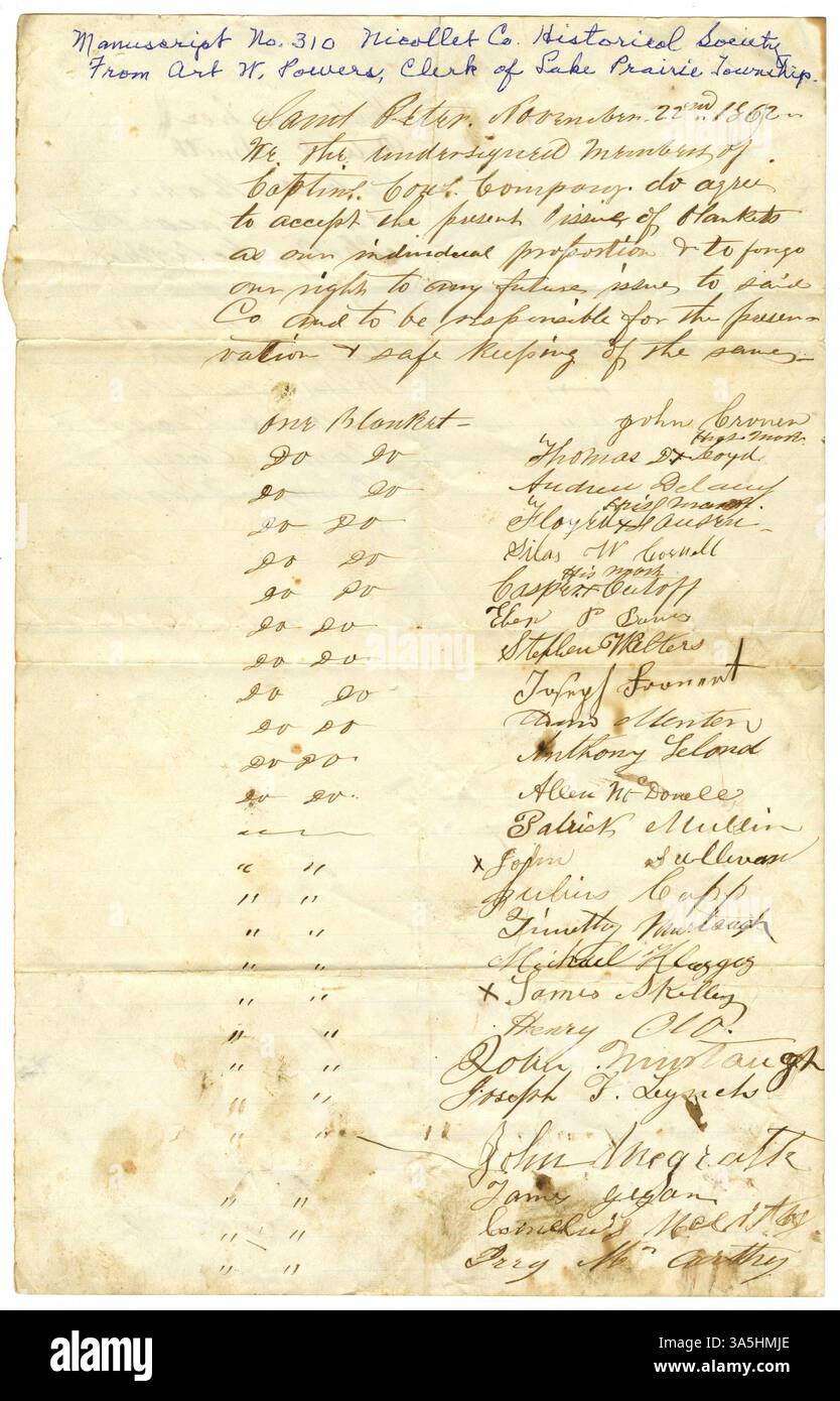 This document, signed by members of Captain Eugene St. Julien Cox's ...